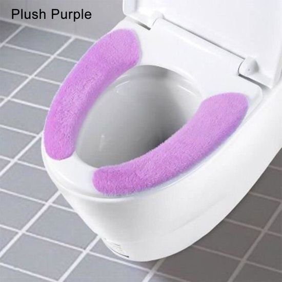 ABATTANT WC,Plush Purple--Siège de toilette en peluche chaude ...