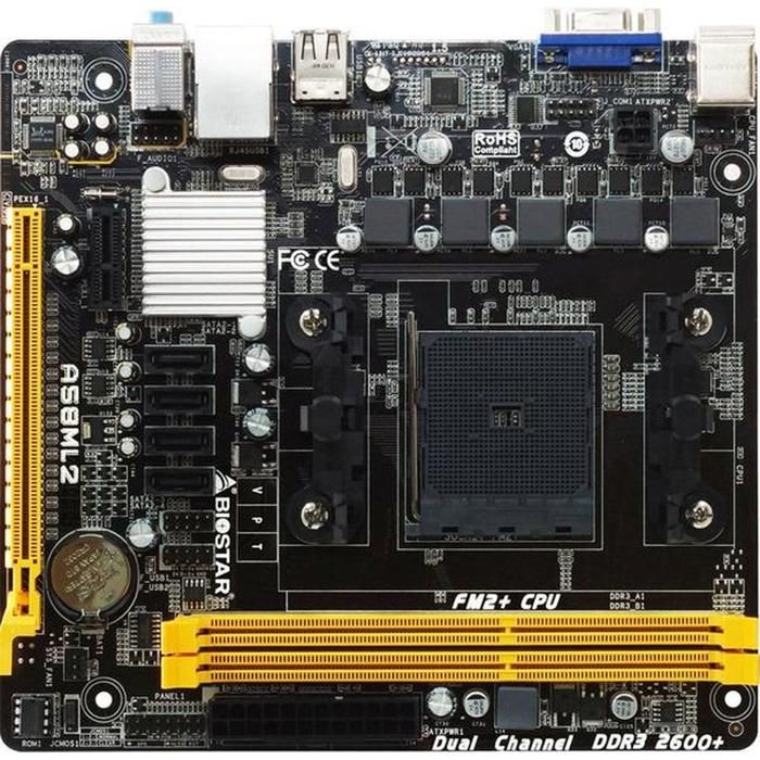 Carte mère Biostar A58ML2 7.1 AMD A55 Socket FM2+ 2xDDR3 32GB Micro ATX ...