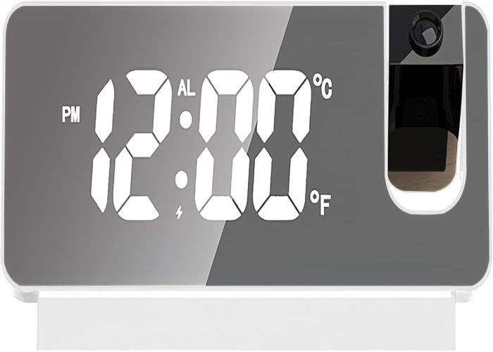 Réveil à projection,radio-réveil avec projection 180 °,réveil LED ...