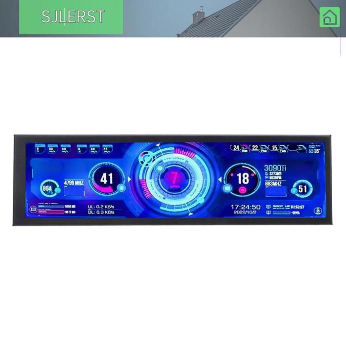 Écran secondaire informatique de 8,8 pouces, moniteur de température GPU CPU, FHD 1920x480 ...