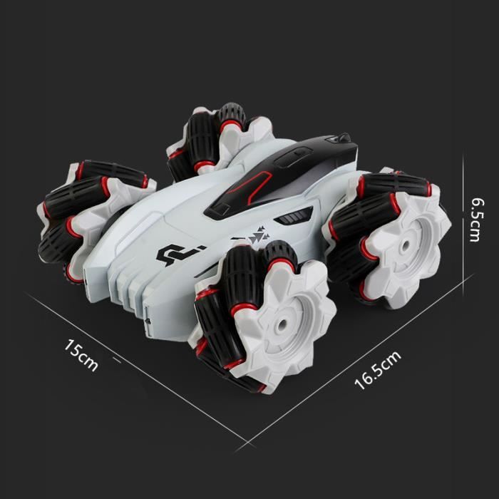 Gris-Voiture de cascade télécommandée à seau rabattable double face, éclairage de dérive ...