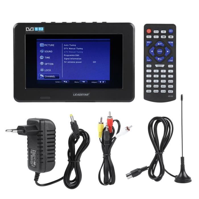 Lanqi Mini Tv Numérique Mobile Hd Portable 7 '' Dvb-T Dvb-T2 Atsc Télévision Isdb (Européenne Et ...