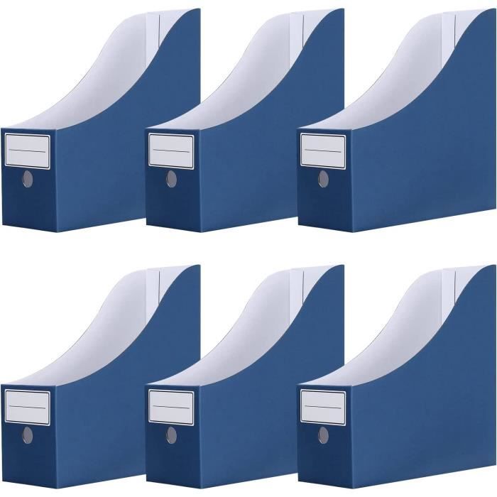 Lot de 6 Porte-revues en Carton, dos 10 cm, Dimensions 26,7 x 26 x 10,2 cm, Pour documents au ...