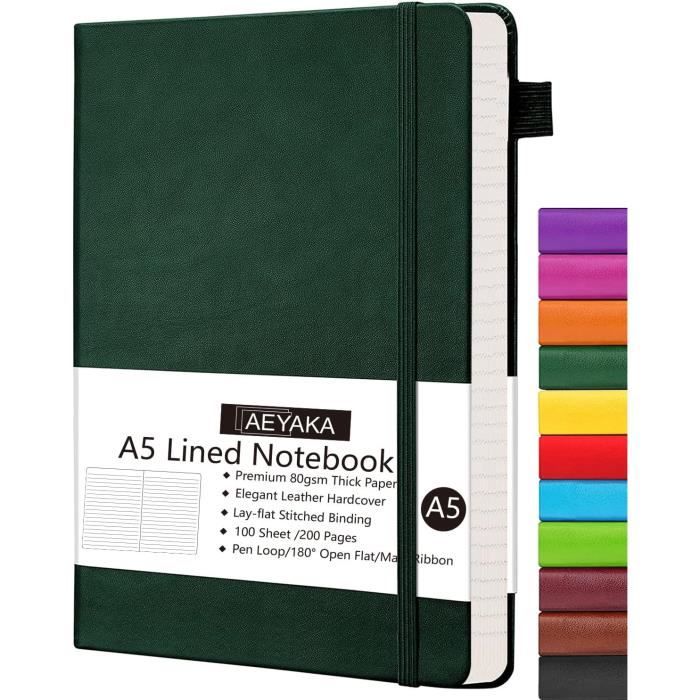 Carnet De Note Ligné A5 Journal Ligné A5 Couverture Rigide Et Fermeture ...