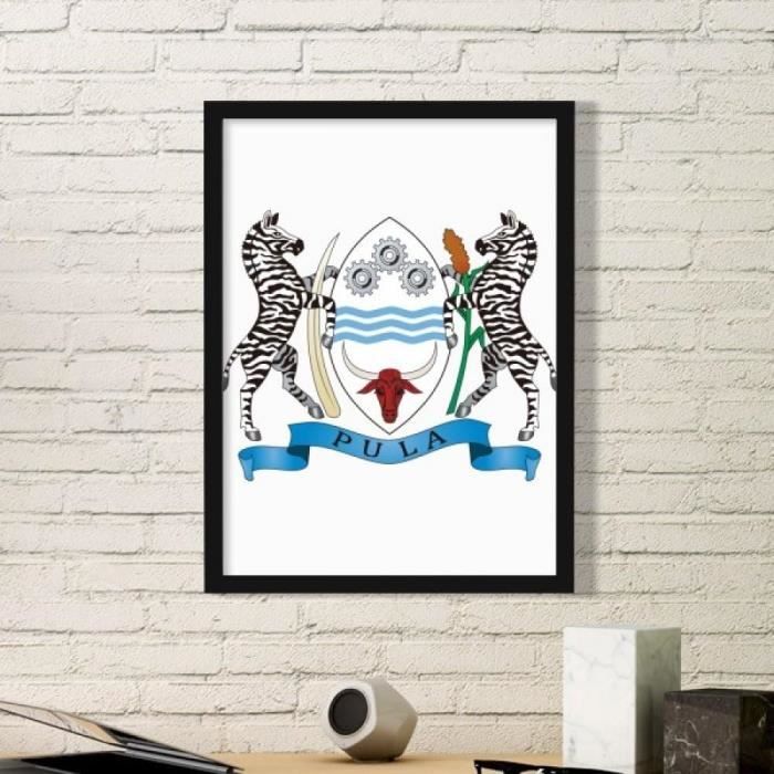 Botswana Emblème National Motif Mark Symbole Pays Simple Picture Frame ...