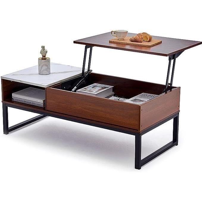 Table Basse Réglable En Hauteur - Table Basse Multifonction Avec Espace ...