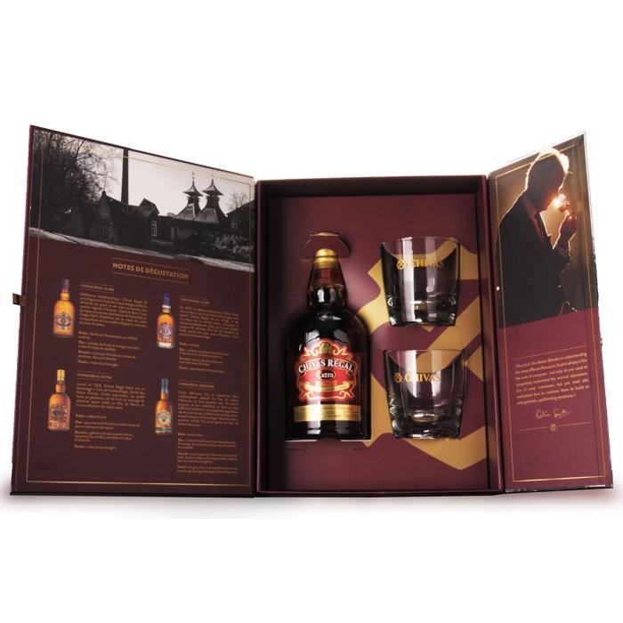 Whisky Chivas Regal Extra 70cl - Coffret Dégustation 2 verres - Achat ...