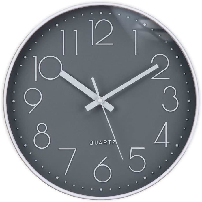 Horloge murale simple et élégante de 12 pouces à quartz sans bruit de ...