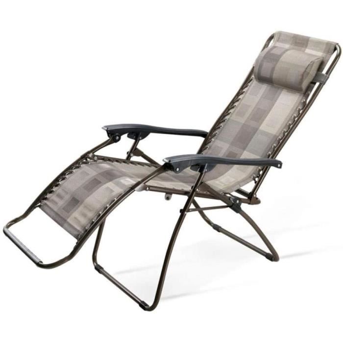 Transat jardin exterieur Transat de Jardin avec Appui-Tête Réglable ...