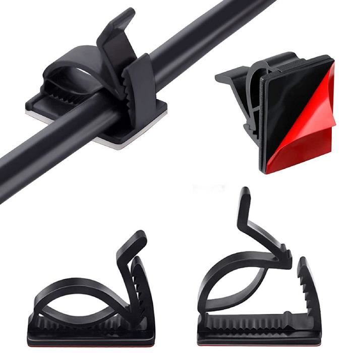 60 Pcs Clips Cable Adhesif, Réglable Serre Cable, Attache Câble pour TV PC Chargeur, Bureau et ...