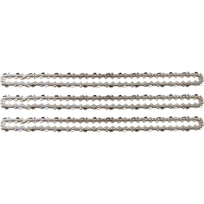 3 Chaînes de tronçonneuses à gouges carrées .325" 1,3 mm 64 maillons ...
