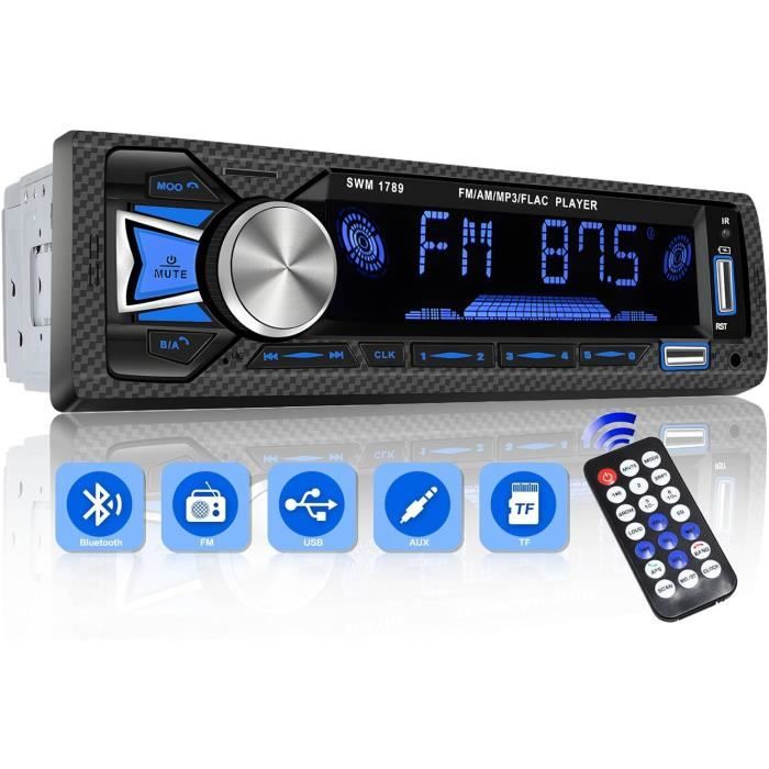 Autoradio 1 Din Bluetooth Mains Libres Double Connexion Bluetooth Lecteur Mp3 Fm Télécommande ...