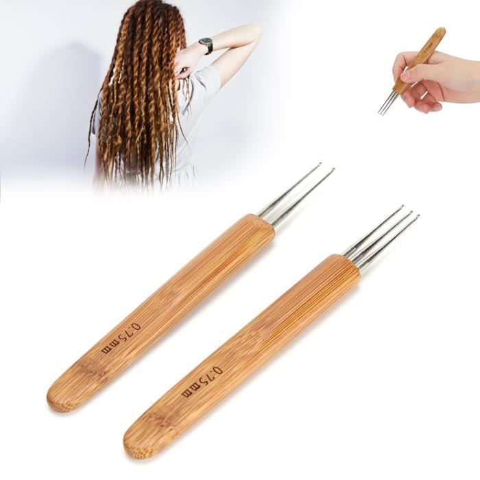 DEX Kit de Crochet Dreadlocks Dreadlocks Crochet Kit 3 Crochets 2 ...
