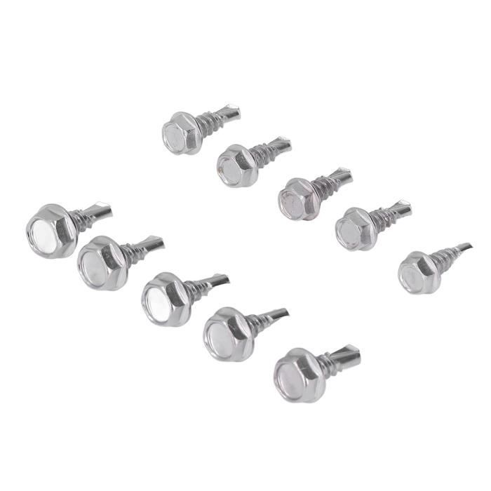GOTOTOP Kit d'assortiment de vis autoperceuses Assortiment de 100 vis autoperceuses à tête ...