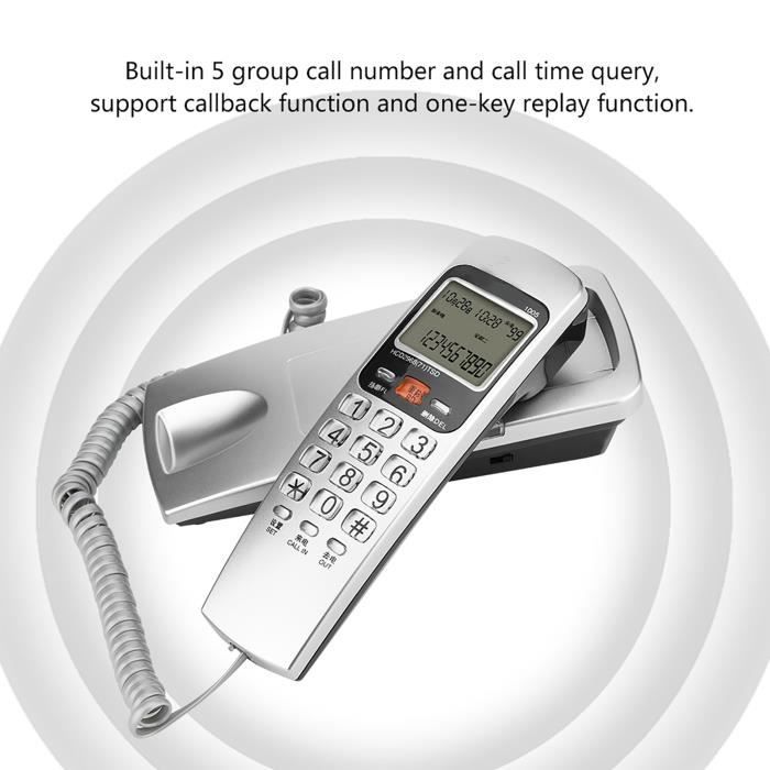 Mxzzand téléphone mural FSK/DTMF identification de l'appelant téléphone filaire bureau mis ligne ...