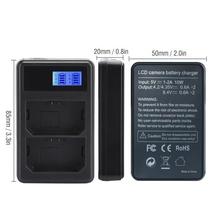 Chargeur de batterie - SALALIS - NP-FZ100 - Double emplacement - Écran LCD - Compatible Sony ...