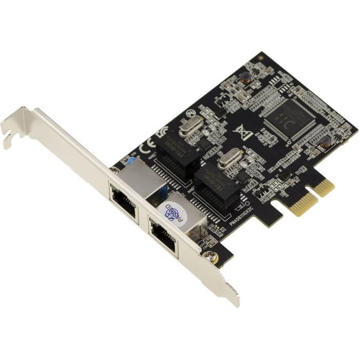 Carte Contrôleur Réseau Pcie 2 Ports Rj45 Lan Gigabit Ethernet 10 100 ...