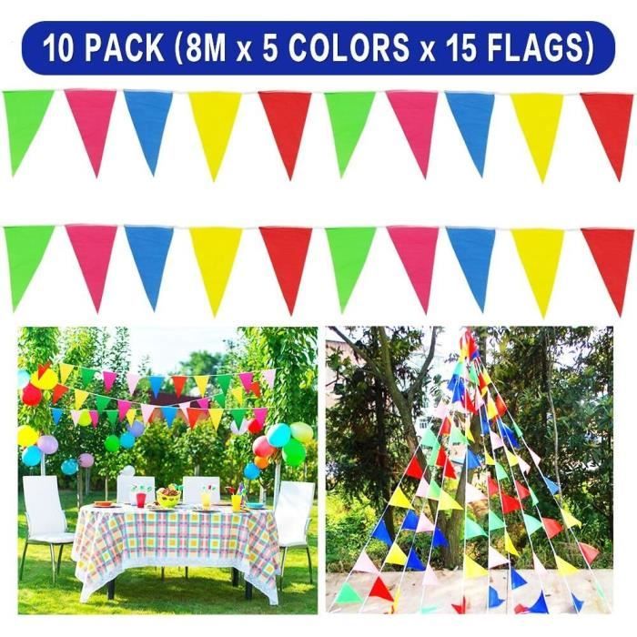 Fanion Bannière 10 En 1 Kit Banderole Fanions 15 Bannières Pour Parties ...