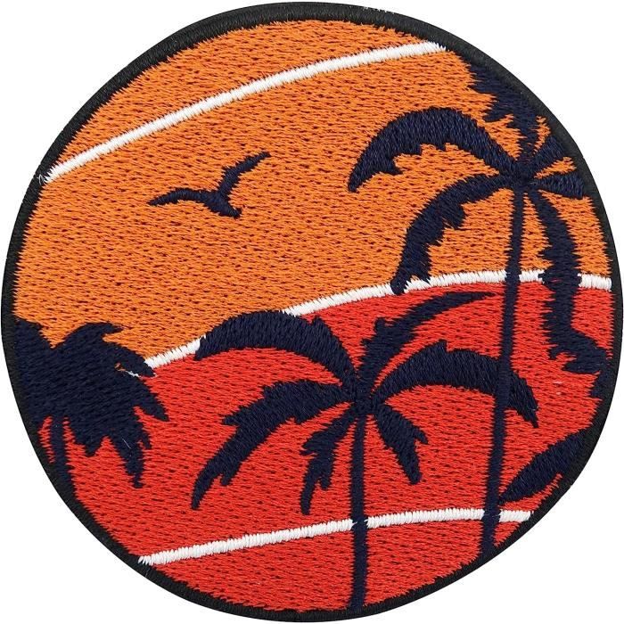 Finally Home Écusson thermocollant Motif palmiers au coucher de soleil ...