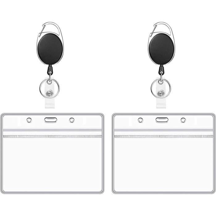 Porte-Badge Avec Yoyo[2 Pièces], Porte-Carte De Sécurité, Imperméable À ...
