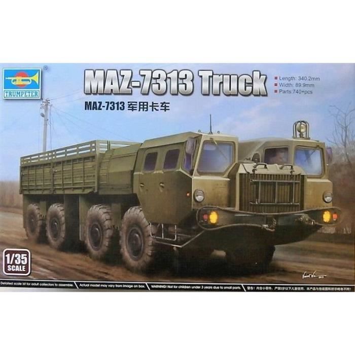 TRUMPETER - Maquette Camion Maz-7313 Truck Trumpeter 01050 1/35ème ...