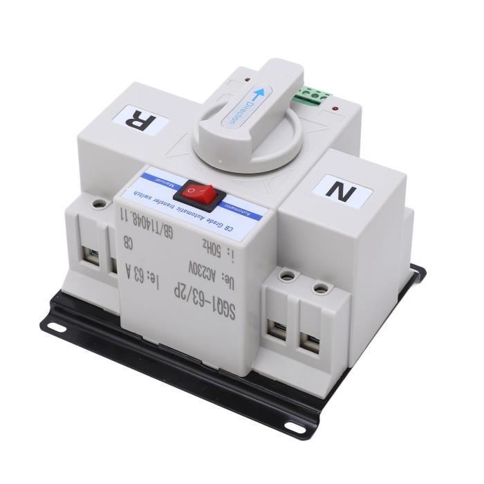Interrupteur de transfert automatique YOSOO - SGQ1-63 2P - 63A - Blanc - Garantie 2 ans ...