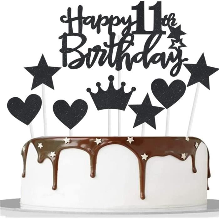 Ballon 11 Ans Anniversaire Noir, 11 Anniversaire Fille Garcon Ballon ...