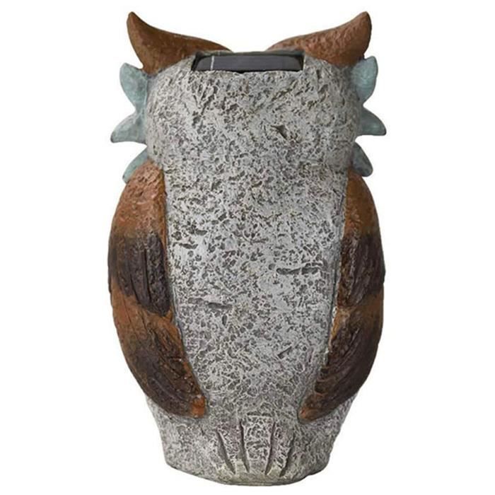 Statue de hibou avec lumière solaire, décoration de table de hibou ...
