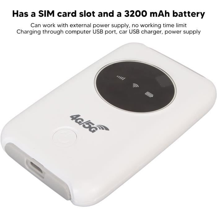 Modem Wifi 5G Débloqué 300 Mbps, Routeur Wifi Portable Sans Fil, Routeur Mobile Avec Emplacement ...