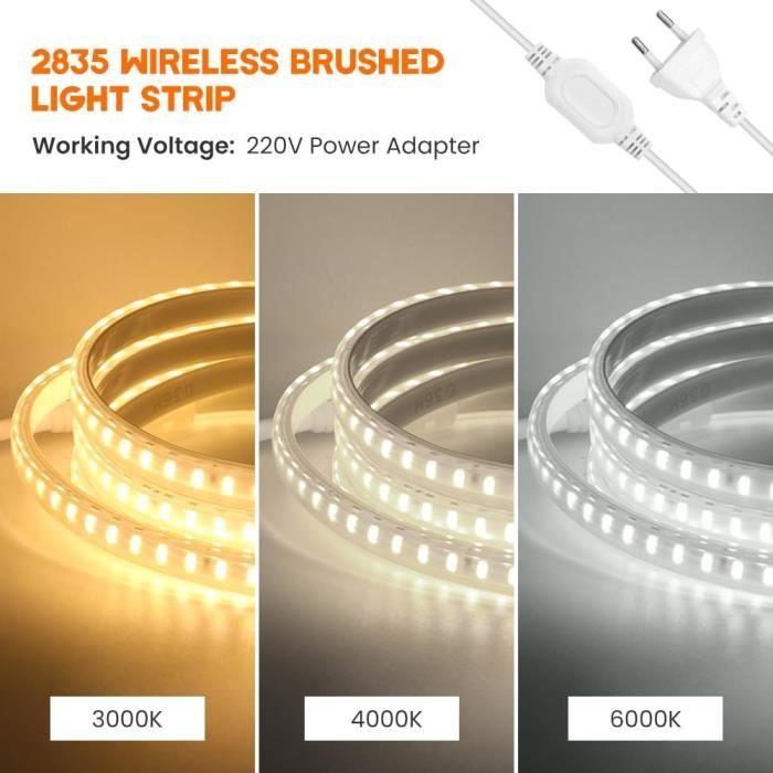 Ruban Led, Lumière Au Led Ip65 Étanche 220V Bandeau Flexible Ruban Led ...