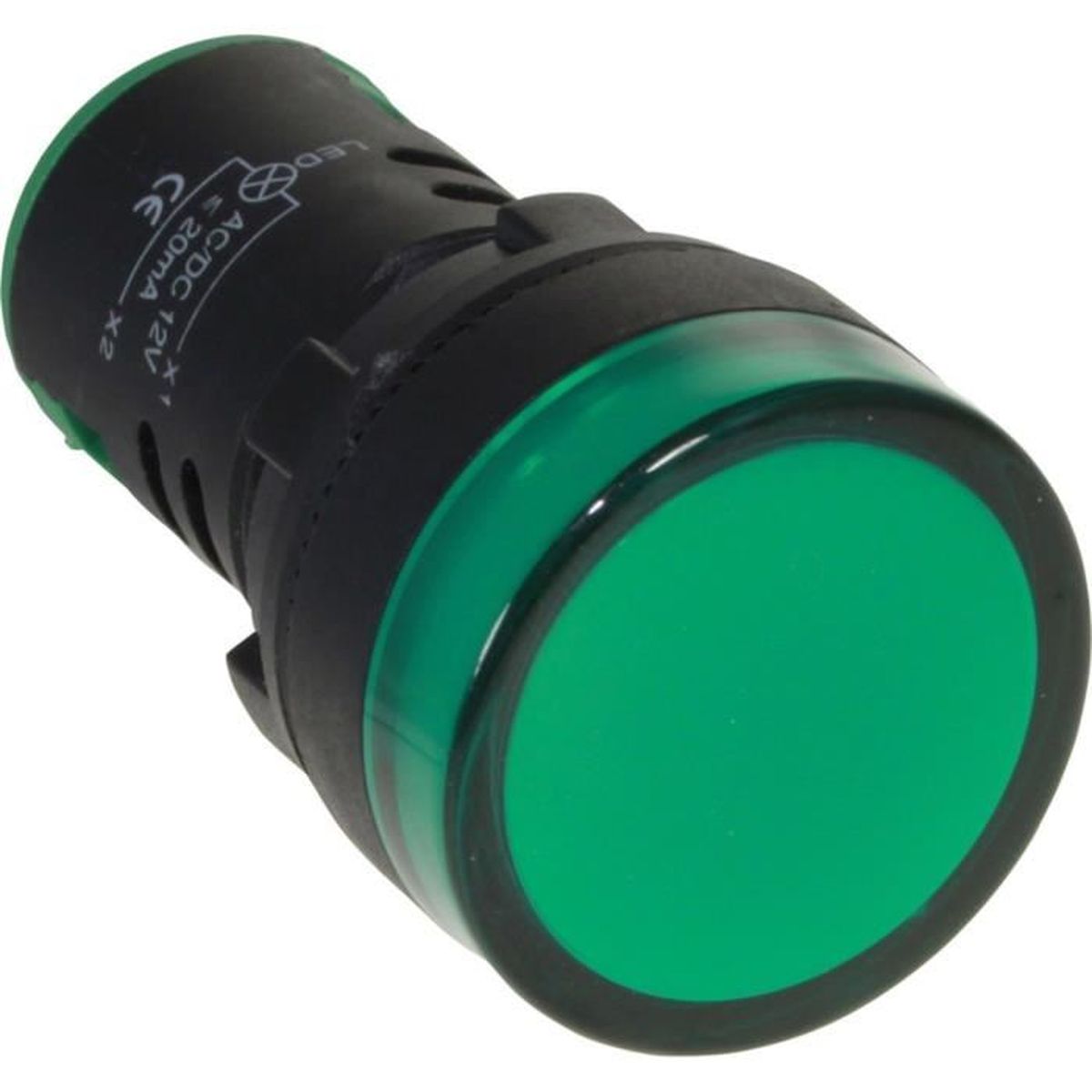 VOYANT LED LUMINEUX LAMPE TEMOIN INDICATEUR DE PANNEAU 22mm VERT 220V ...