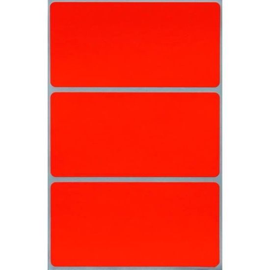 Gommettes Étiquettes Autocollantes Rectangulaires Rouge Fluo Environ ...
