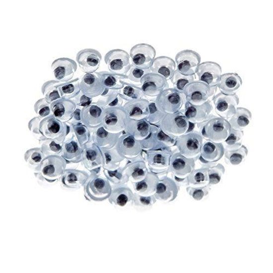 Efco Yeux Wobbly rond, en plastique, noir/blanc, 4mm, lot de 100 ...