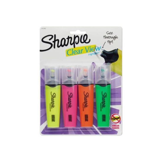 Sharpie Clear View Surligneur couleurs assorties pack de 4 - Cdiscount ...