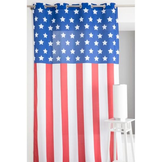 Rideau 140 x 240 cm 8 Oeillets Motif Drapeau USA - Cdiscount Maison