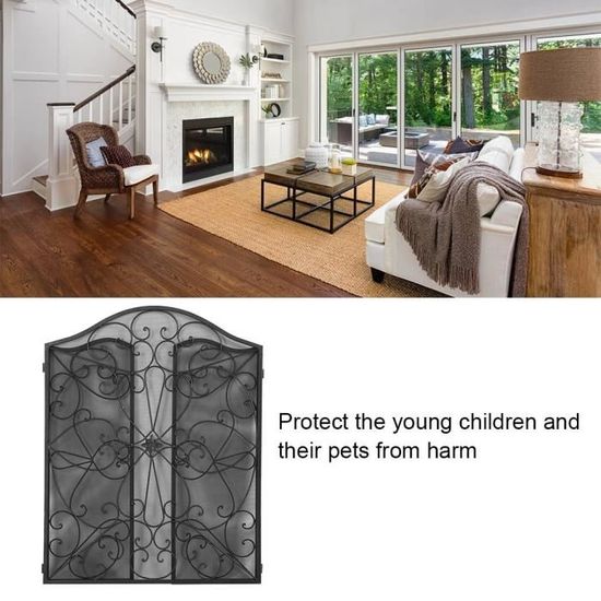 Barrière Pare feu pliable – protection feu cheminée et poêle 127 x 91cm ...