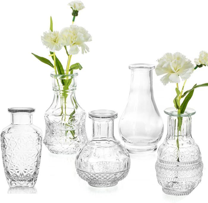 Mini Vase Transparent Decoratif Ensemble De 5 Pièces, Décoration ...