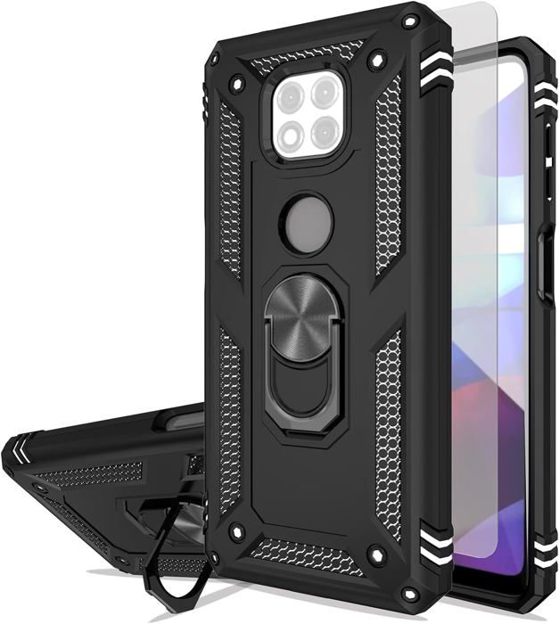 Coque de protection Armor avec anneau rotatif pour Moto G Power 2021 JS ...
