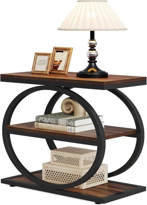 Tribesigns Table d'appoint étroite à 3 Niveaux, Table de Salon en Bois ...