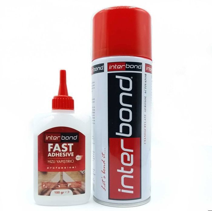 Lot de 2 / Interbond Super Glue Extra Forte - Colle Cyanoacrylate 2 x 100 g avec Activateur 2 x ...