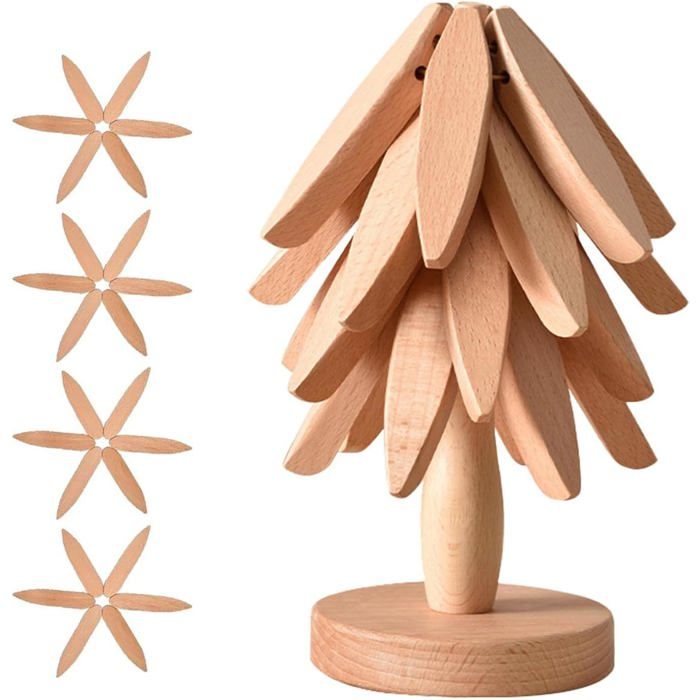 Sous Plat en Bois, Dessous de Plat, Plat Pliable en Forme d'arbre ...