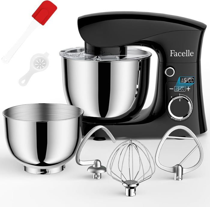 Robot Patissier 1500 W,5,5L& 4,5L Robot Cuisine Multifonctions,10+P ...