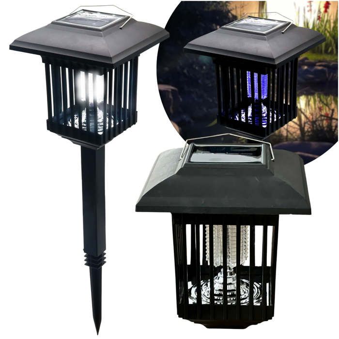 Lanterne de jardin solaire insecticide 2en1 LED Lumière anti-moustique ...