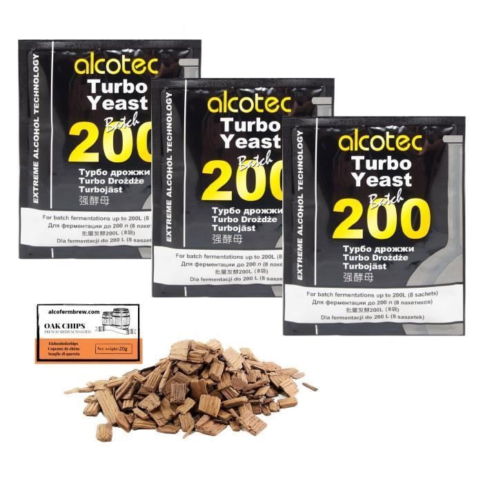 3 x Turbo Levure - Alcotec Batch 200-86g, Levure pour la fermentation ...