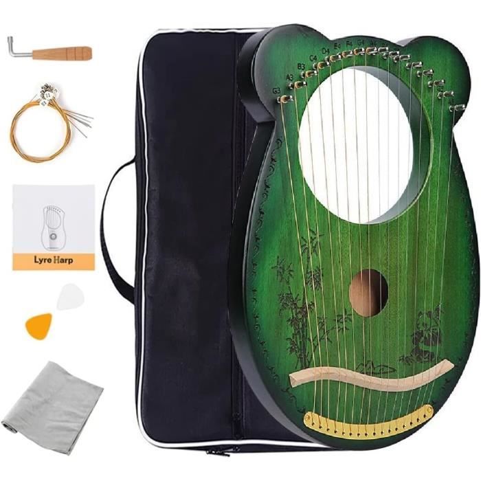 Harpe, Lyre À 16 Cordes Avec Sculptures De Panda, Instrument À Cordes ...