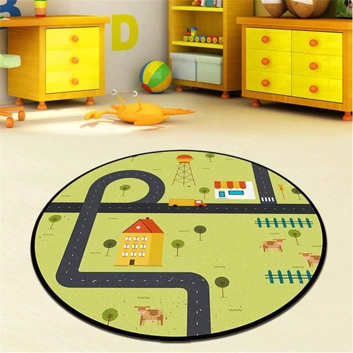 Tapis Rond Lavable En Machine, Tapis De Jeu Pour Enfants Interieur Anti ...