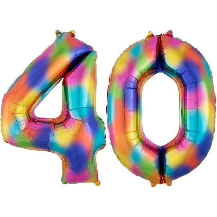 Ballon 40 Ans Arcen-Ciel Xxl - Ballon Anniversaire 40 Ans Decoration ...