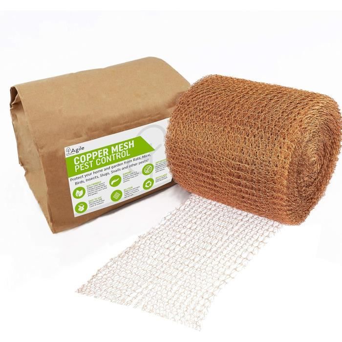 Copper Mesh Snail and Slug Repellent -15m-50ft, Mice Deterrent and Rat ...