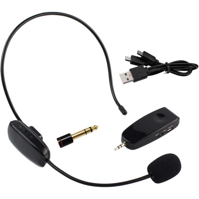 Sans Fil Microphone Casque, UHF sans Fil Casque Micro Système, 164 ft ...