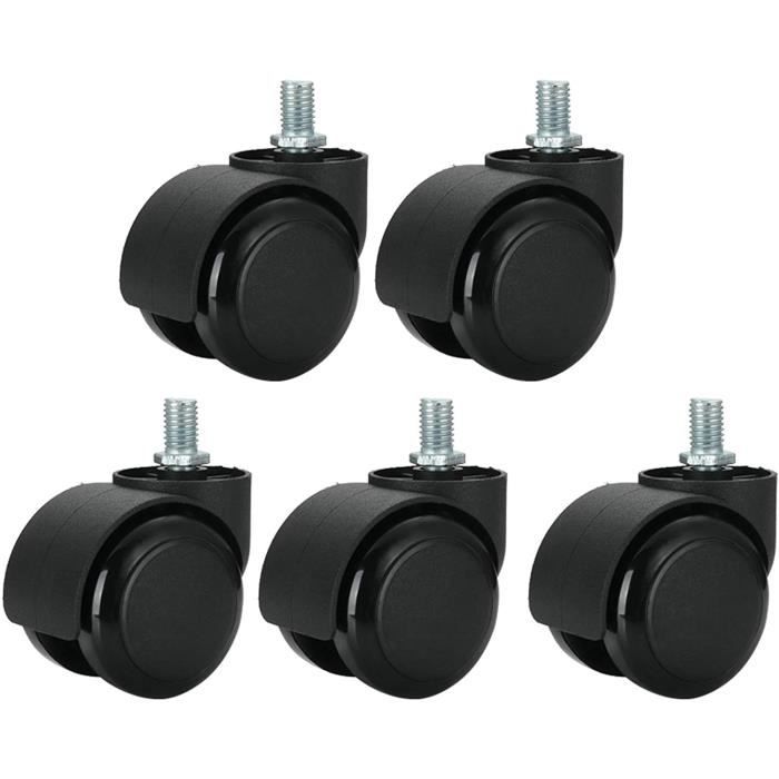 Lot de 5 roulettes pour chaise de bureau, roulettes de rechange ...